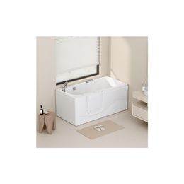 Home Deluxe Seniorenbadewanne liegend mit Whirlpoolfunktion VITAL M - 153 x 76 cm Links