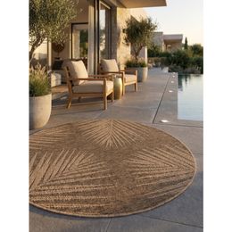 KADIMA DESIGN Teppich Outdoor ARLBERG in Braun, in Jute-Optik, &Oslash; 200 cm