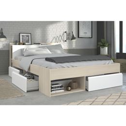 Parisot Doppelbett "Most" Akazie - Wei&szlig;