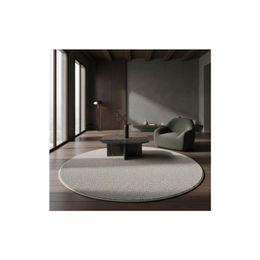 KADIMA DESIGN Teppich Flachgewebe CIMA in Creme, einfarbig, &Oslash; 120 cm