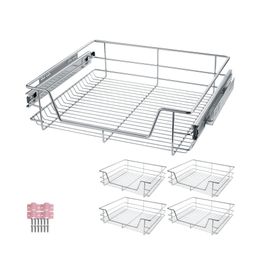 TecTake&reg; Teleskopschublade, verchromt, verstellbare Breite, einfache Montage