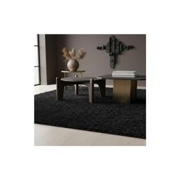 KADIMA DESIGN Teppich Hochflor SPREE in Schwarz, einfarbig, 200 x 290 cm