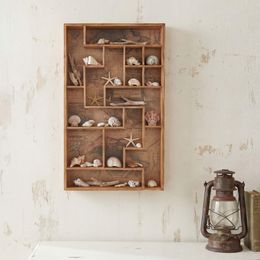 Setzkasten MCW-F35, Wandregal Sammlerkasten, Shabby-Look Vintage 70x45x8cm