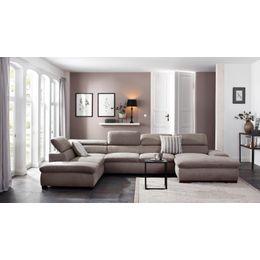 Wohnlandschaft OTTO HOME, B:350cm H:73cm T:228cm, grau, 100% Polyester;Microfaser in Antiklederoptik (100% Polyester);Luxus-Microfaser Vintageoptik
