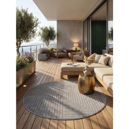 Teppich rund Outdoor Silbergrau &Oslash; 160 cm - ENGADIN KADIMA DESIGN
