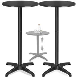 TecTake&reg; Aluminium-Bistrotisch, wetterfest, Zementsockel, Belastbarkeit 60 kg, h&ouml;henverstellbare Kunststofff&uuml;&szlig;e
