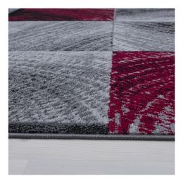 KADIMA DESIGN Teppich Kurzflor INN in Rot, kariert, 80 x 300 cm