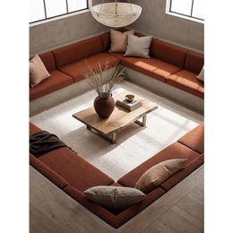 Teppich Hochflor Creme 240x240 cm - ALDAN KADIMA DESIGN