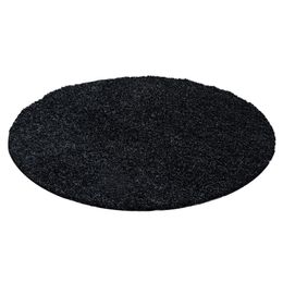 KADIMA DESIGN Teppich Hochflor RHEIN in Anthrazit, einfarbig, &Oslash; 160 cm