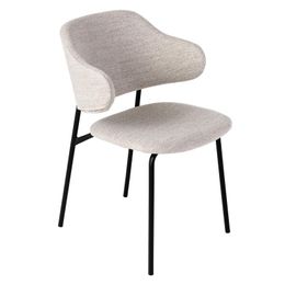 Riess Ambiente riess-ambiente Stuhl VOGUE - greige Boucl&eacute; schwarze Metallbeine