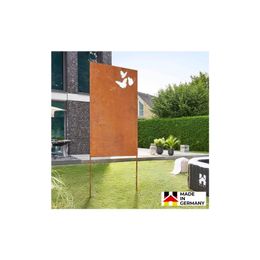 Home Deluxe Sichtschutz aus Qualit&auml;tsstahl BUTTERFLY - Rostoptik - Made in Germany
