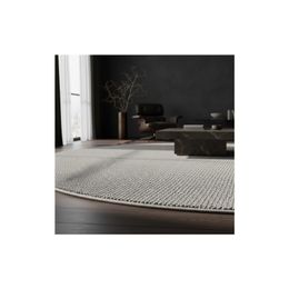 KADIMA DESIGN Teppich Flachgewebe CIMA in Silber, einfarbig, &Oslash; 160 cm
