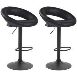 CLP 2er Set Barhocker Olinda Kunstleder I Thekenhocker H&ouml;henverstellbar I Barst&uuml;hle Mit Fu&szlig;st&uuml;tze I Tresenst&uuml;hle Mit Trompetenfu&szlig; Metall