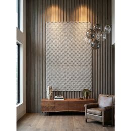 KADIMA DESIGN Flachgewebe-Teppich Schachbrett Silber 280x370 cm Schachbrett