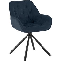 CLP Esszimmerstuhl drehbar gepolstert Rimio, Sessel Cord 180&deg; schwenkbar mit Armlehnen und R&uuml;ckenlehne, bis 150 kg belastbar