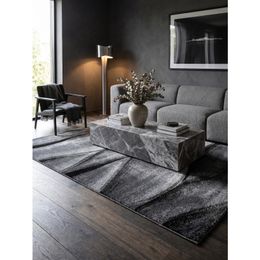 KADIMA DESIGN Kurzflorteppich SOLDA, mit Farbverlauf, Schwarz, 240 x 340 cm