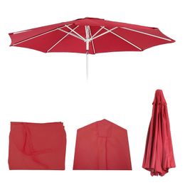 MCW Ersatz-Bezug f&uuml;r Sonnenschirm Asti, Sonnenschirmbezug Ersatzbezug, &Oslash; 2,7m Stoff/Textil ~ rot