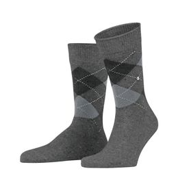 Burlington Herren Socken "Dundee", Gr. 40, grau, Baumwollmischung, Argyle-Muster, Socken, Einheitsgr&ouml;&szlig;e 40-46, Argyle-Muster, Burlington-Clip