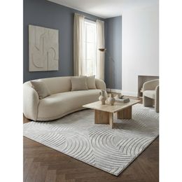 KADIMA DESIGN Teppich Kurzflor ILLER in Silber, mit 3D-Design, Florh&ouml;he 12 mm, 280 x 370 cm