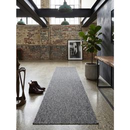 KADIMA DESIGN Kurzflorteppich AMMER, einfarbig, Grau, 80 x 250 cm