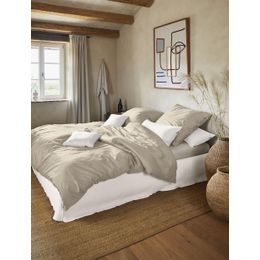 Bettw&auml;sche Irisette, beige, Mako-Satin, Obermaterial: 100% Baumwolle, Bettw&auml;sche, "Premium Satin Bettw&auml;sche Paris", Hochwertige Premium Bettw&auml;sche