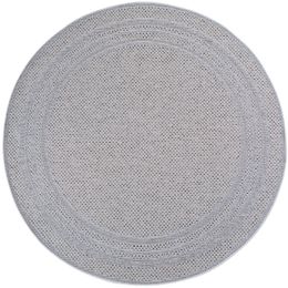 KADIMA DESIGN Outdoor-Teppich Bord&uuml;re Natur Grau 120x120 cm Wetterfest