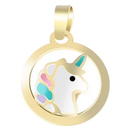 Adelia&acute;s ADELIA ́S M&auml;dchen Kettenanh&auml;nger "Anh&auml;nger &ndash; Einhorn Anh&auml;nger aus 333 Gold mit Emaille", Gelbgold 333, bunt, Gelbgold 333, Schmuckanh&auml;nger, Ideal zum