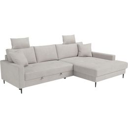 Ecksofa TRENDS BY HG, B:284cm H:80cm T:178cm, beige, 90% Polyester;10% Nylon, Wohnzimmer, Sofas, "Summer L-Form, B: 284 cm, Schlaffunktion, 2