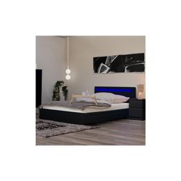 Home Deluxe LED Bett mit Schubladen und Matratze NUBE - 140 x 200 cm Wei&szlig;