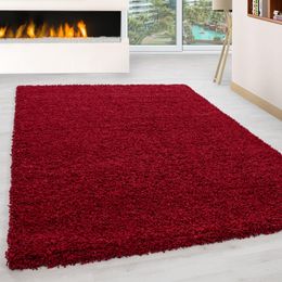 KADIMA DESIGN Teppich Hochflor RHEIN in Rot, einfarbig, 160 x 230 cm