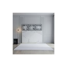 KADIMA DESIGN Kurzflorteppich Waschbar NECKAR, einfarbig, Wei&szlig;, 140 x 200 cm