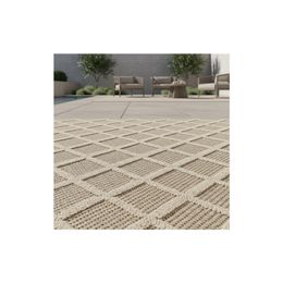 KADIMA DESIGN Teppich Outdoor IMST in Beige, mit Rautenmuster, 80 x 150 cm