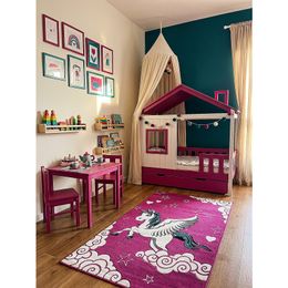 Kinderteppich Pflegeleicht Fuchsia 80x150 cm - CASOLA KADIMA DESIGN