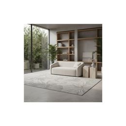 KADIMA DESIGN Outdoorteppich VENTOUX, mit Tropen-Motiv, Grau, 160 x 230 cm