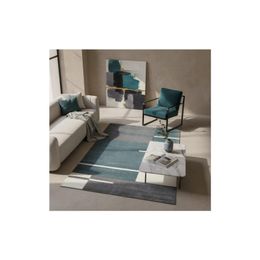 KADIMA DESIGN Kurzflorteppich LATEMAR, kariert, Blau, 280 x 370 cm