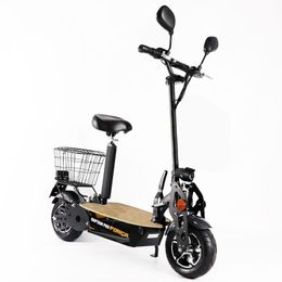 FOR&Ccedil;A Captain Pro Elektro-Scooter bis 50 km/h Topspeed in Schwarz - 18AH Blei-Gel Akku