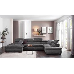Wohnlandschaft OTTO HOME, B:350cm H:73cm T:228cm, grau, 100% Polyester;Microfaser in Antiklederoptik (100% Polyester);Luxus-Microfaser Vintageoptik