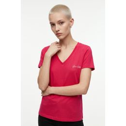 V&eacute;ro Moda VERO MODA Damen Kurzarmshirt "VMVIOLA VENESSA SS TOP BOX JRS", pink, Gr. M, bedruckt, Jersey, Obermaterial: 100% Baumwolle, Shirts, mit Print