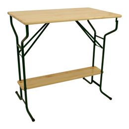 DEGAMO Stehtisch BAMBERG 113cm klappbar, Metall + Holz lackiert, mit Fuss-St&uuml;tze