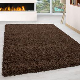 KADIMA DESIGN Teppich Hochflor RHEIN in Braun, einfarbig, 200 x 290 cm