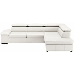 Sit & More Ecksofa SIT & MORE, B:272cm H:73cm T:226cm, wei&szlig;, NaturLEDER, Wohnzimmer, Sofas, "Alcudia L-Form, B: 272 cm, Arm- und Kopfteilverstellung, Eckcouch",