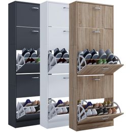 VCM Holz Schuhschrank Ma&szlig;e: H. 170 x B. 59 x T. 22 cm 5 Klappen - Sipos XL