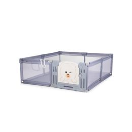 Chipolino Laufstall Amico Set Spielmatte 180 x 200 cm Halteringe T&uuml;re ab 1 Jahr grau