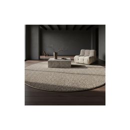 KADIMA DESIGN Teppich Flachgewebe CIMA in Braun, einfarbig, &Oslash; 120 cm