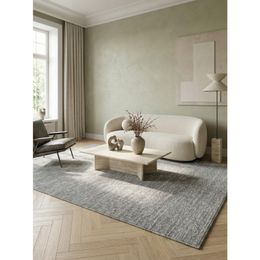 KADIMA DESIGN Kurzflorteppich AMMER, einfarbig, Hellgrau, 80 x 150 cm