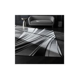 KADIMA DESIGN Kurzflorteppich DRAU, mit abstraktem Wellenmuster, Schwarz, 240 x 340 cm