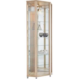 Fif M&ouml;bel Eckvitrine FIF M&Ouml;BEL, braun, Holzwerkstoff, Sicherheitsglas ESG, Wohnzimmer, Schr&auml;nke, "TRIO H&ouml;he ca. 172 cm, ink. Beleuchtung",