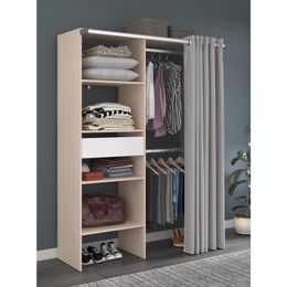 Parisot Kleiderschrank mit Vorhang "Bari 2" Akazie