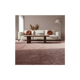KADIMA DESIGN Teppich Hochflor SPREE in Rosa, einfarbig, 300 x 400 cm