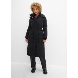 bonprix Wintermantel mit seitlichen Rei&szlig;verschl&uuml;ssen, schwarz, Gr.34, Langer Wintermantel mit Kapuze